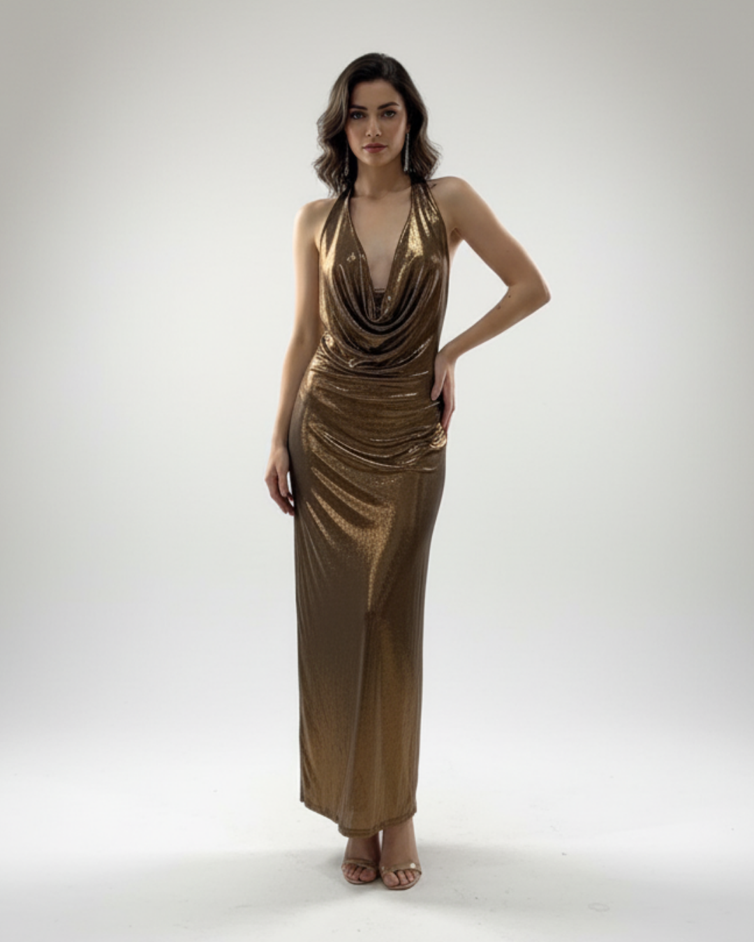Metallic Long Dress – Dressing Room